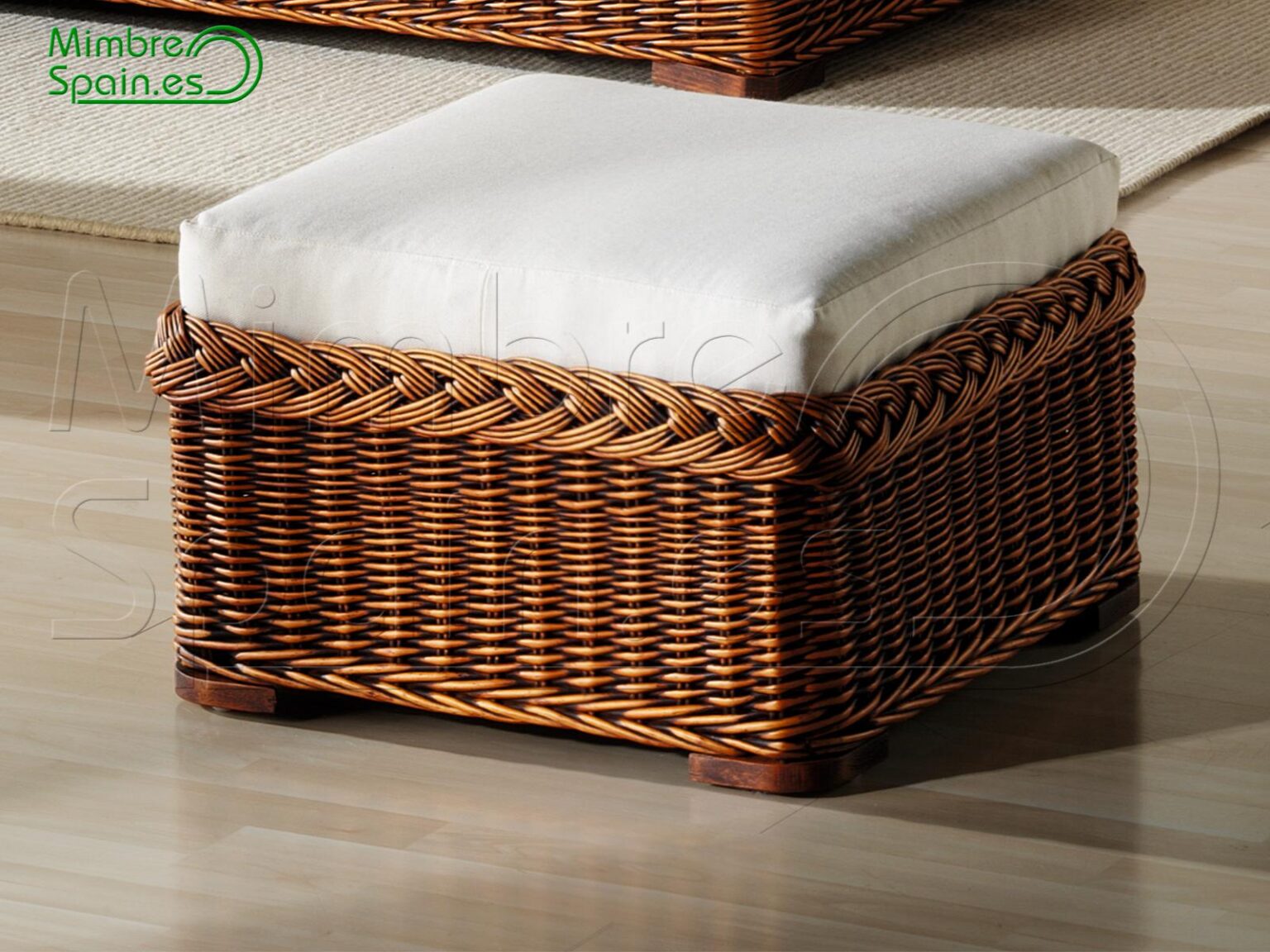 Puff de mimbre Ibiza - MimbreSpain